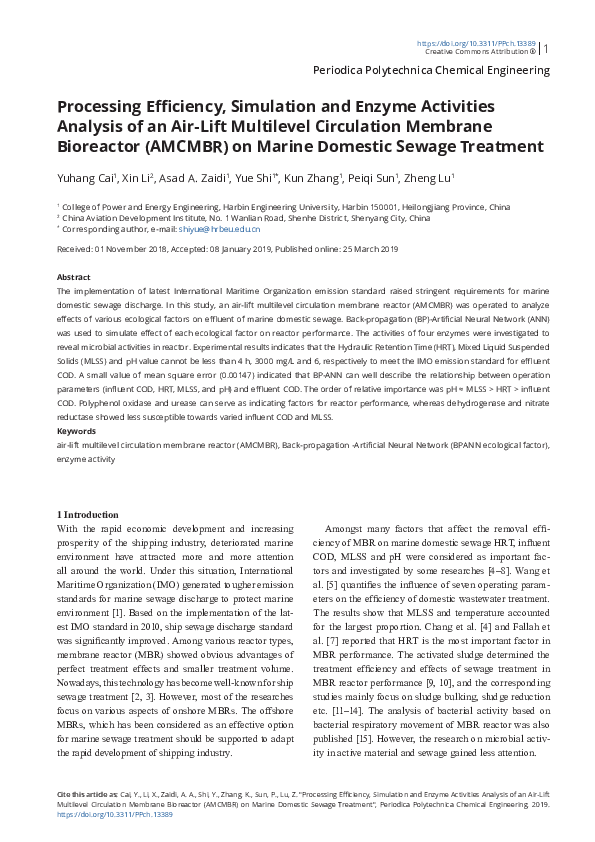 (PDF) Processing Efficiency, Simulation and Enzyme Activities Analysis of an Air-Lift Multilevel ...