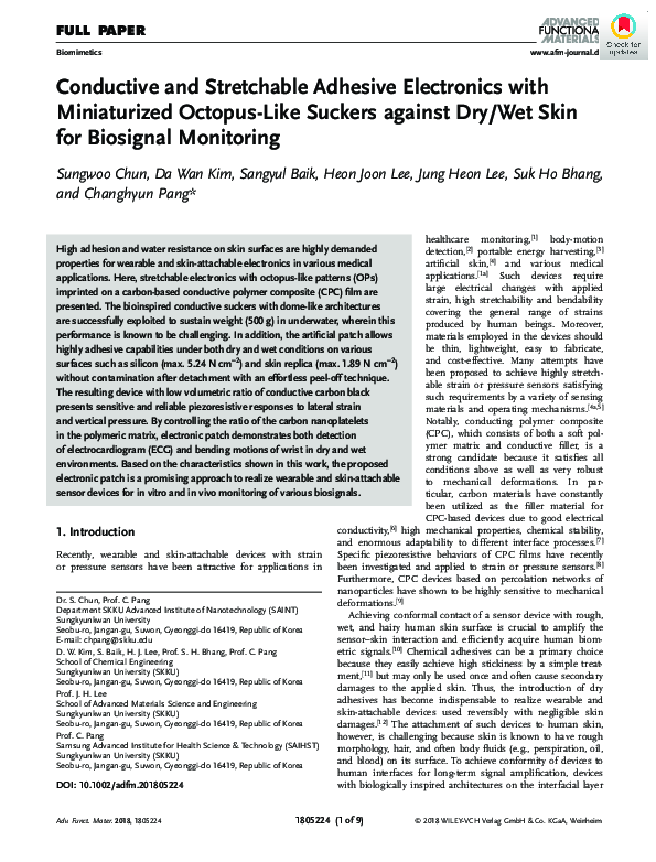 (PDF) Conductive and Stretchable Adhesive Electronics with Miniaturized ...