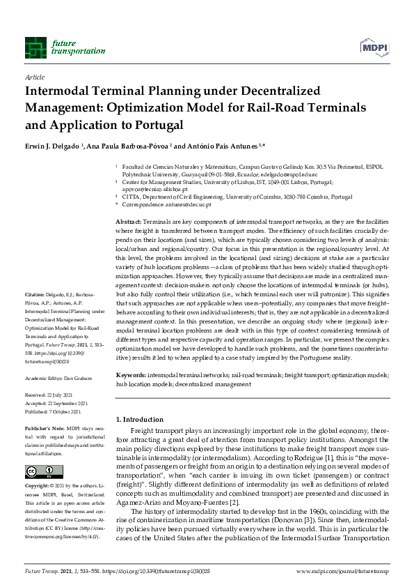 (PDF) Intermodal Terminal Planning under Decentralized Management: Optimization Model for Rail ...
