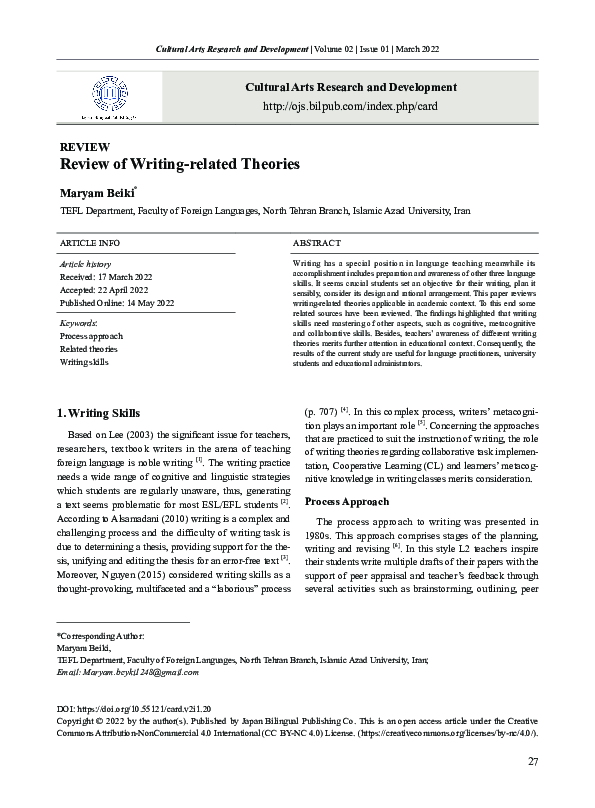 (PDF) Review of Writing-Related Theories
