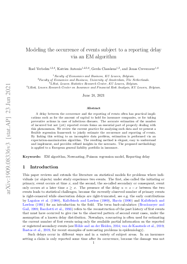 (PDF) Modeling the Occurrence of Events Subject to a Reporting Delay ...