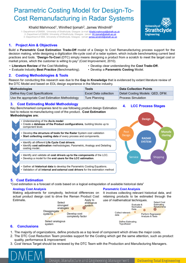 (PDF) Parametric costing model for design-to-cost remanufacturing in ...