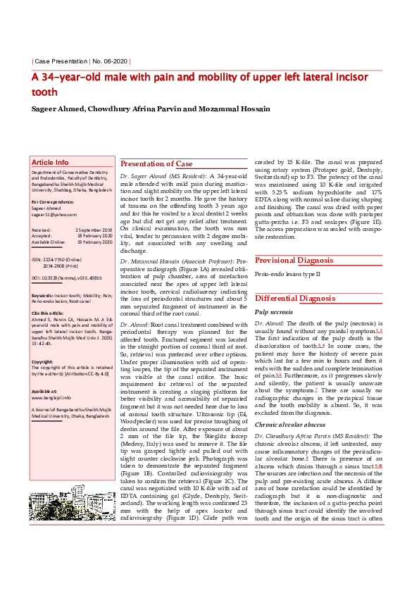 (PDF) A 34-year-old male with pain and mobility of upper left lateral ...
