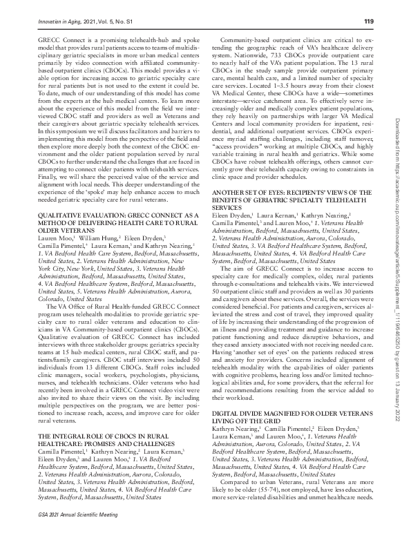 (PDF) The Integral Role of CBOCs in Rural Healthcare: Promises and ...