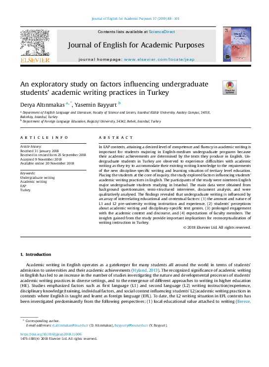 (PDF) An exploratory study on factors influencing undergraduate ...
