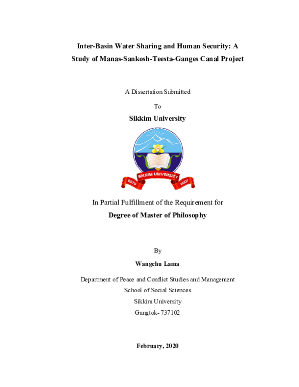 (PDF) Inter-Basin Water Sharing and Human Security: A Study of Manas-Sankosh-Teesta-Ganges Canal ...