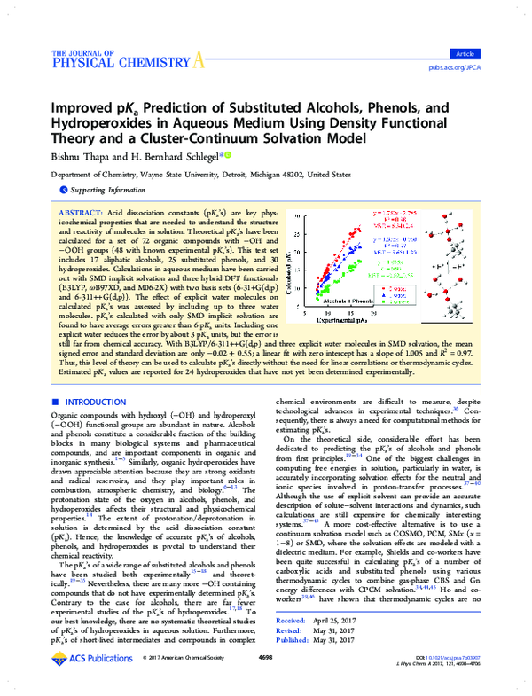 (PDF) Improved pKa Prediction of Substituted Alcohols, Phenols, and ...