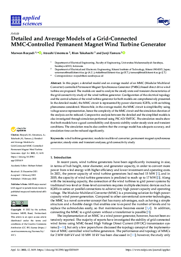 (PDF) Detailed and Average Models of a Grid-Connected MMC-Controlled Permanent Magnet Wind ...
