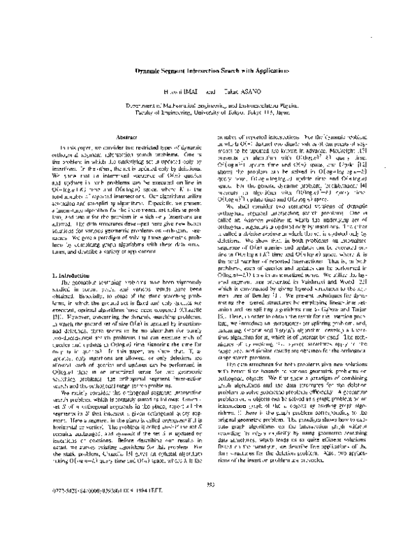 Pdf Dynamic Segment Intersection Search With Applications