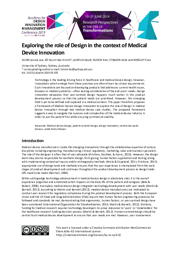 (PDF) Exploring the role of Design in the context of Medical Device ...