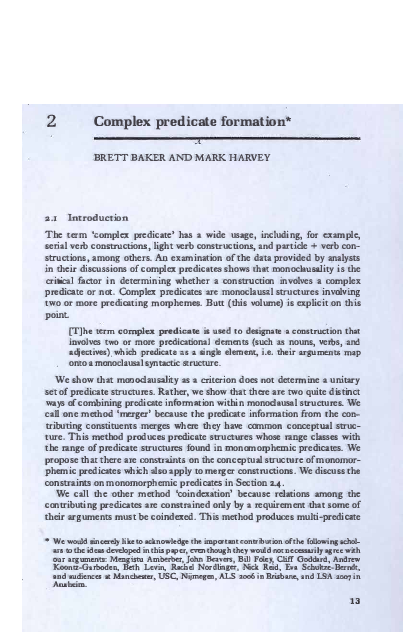 (PDF) Complex predicate formation