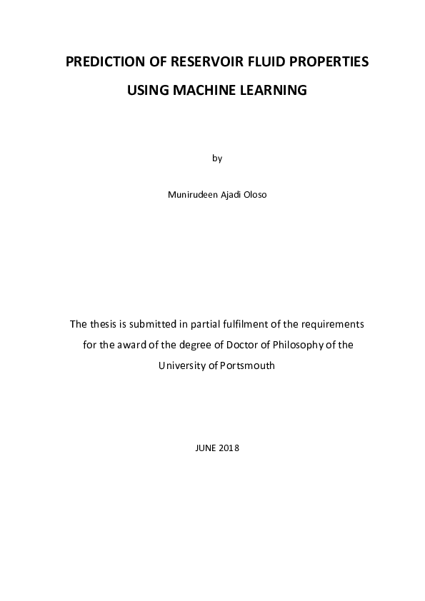 Pdf Prediction Of Reservoir Fluid Properties Using Machine Learning