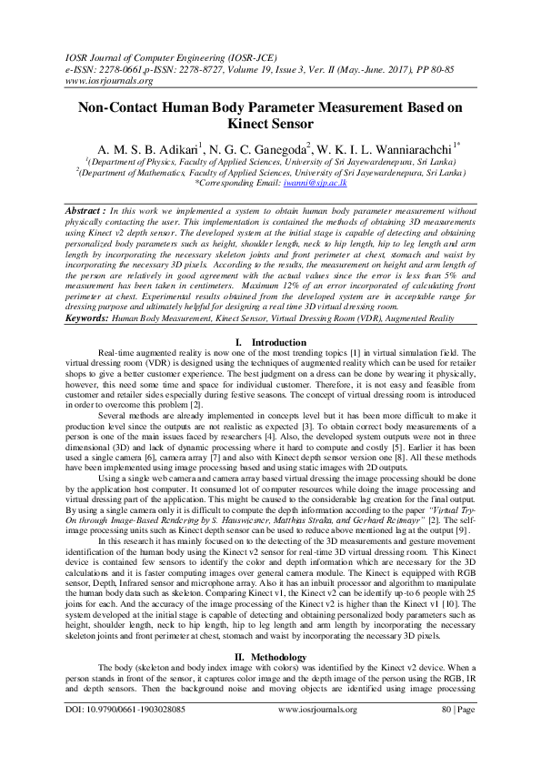 (PDF) Non-Contact Human Body Parameter Measurement Based on Kinect Sensor