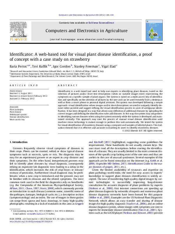 Pdf Identificator A Web Based Tool For Visual Plant Disease Identification A Proof Of