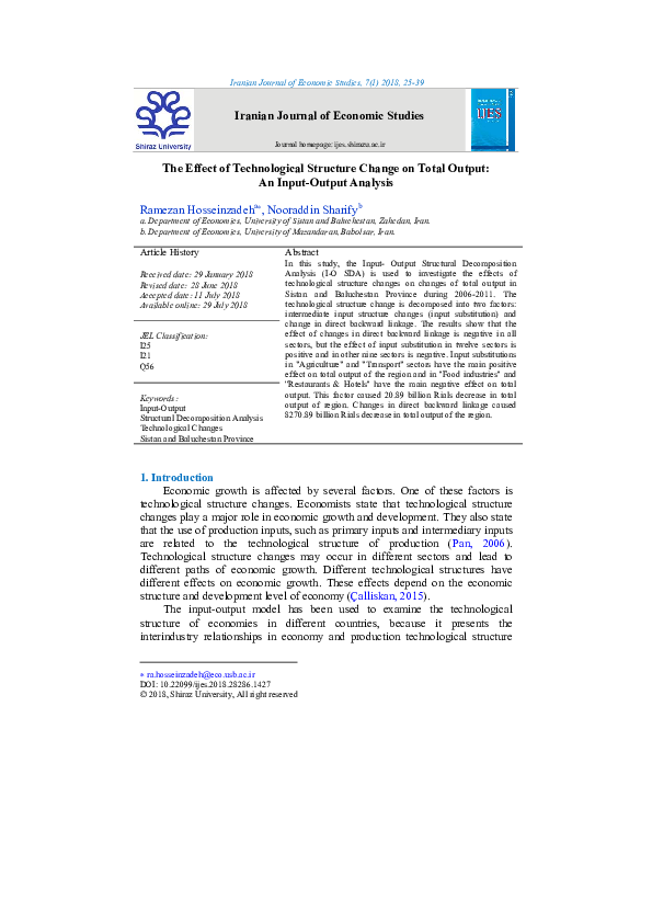 (PDF) Technological change and input-output analysis: An appraisal | Adam Rose - Academia.edu