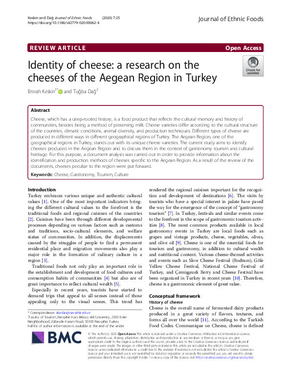 (PDF) Identity of cheese: a research on the cheeses of the Aegean ...