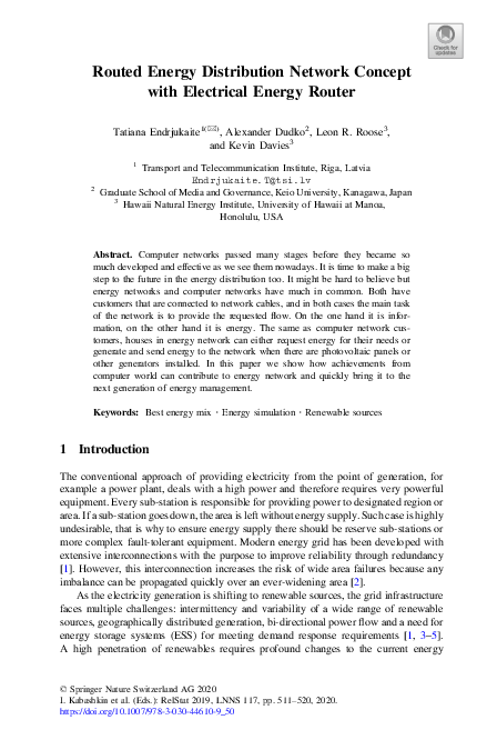 (PDF) Routed Energy Distribution Network Concept with Electrical Energy Router