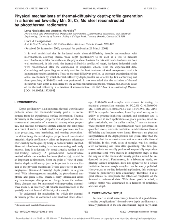 (PDF) Physical mechanisms of thermal-diffusivity depth-profile ...