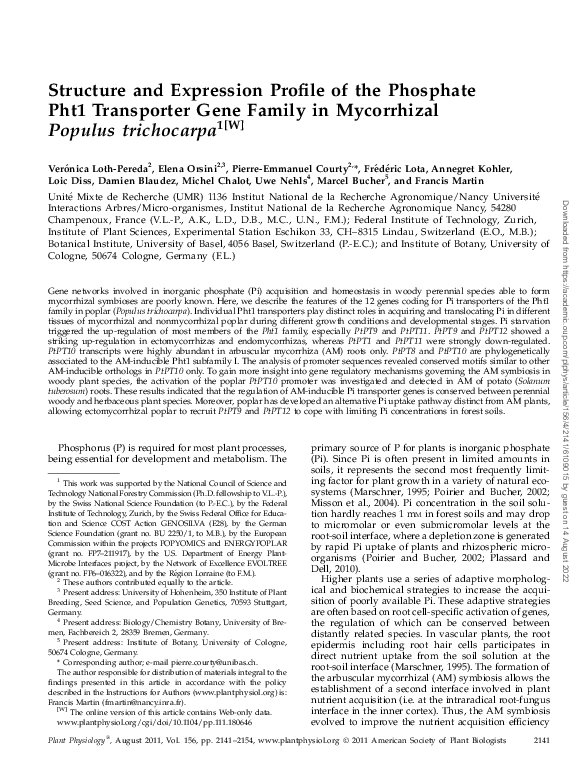 (PDF) Structure and Expression Profile of the Phosphate Pht1 ...
