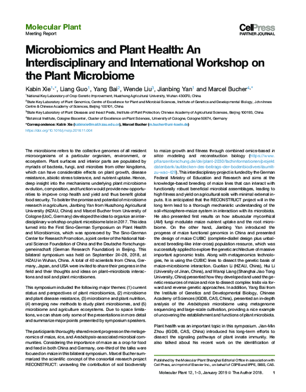 (PDF) Microbiomics and Plant Health: An Interdisciplinary and ...