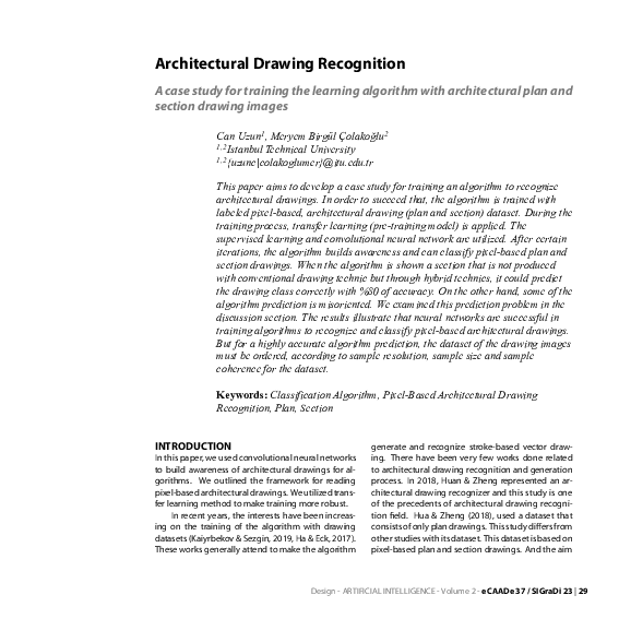 (PDF) Architectural Drawing Recognition A case study for training the learning algorithm with ...