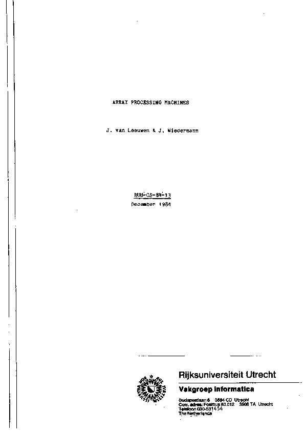 (PDF) Array processing machines