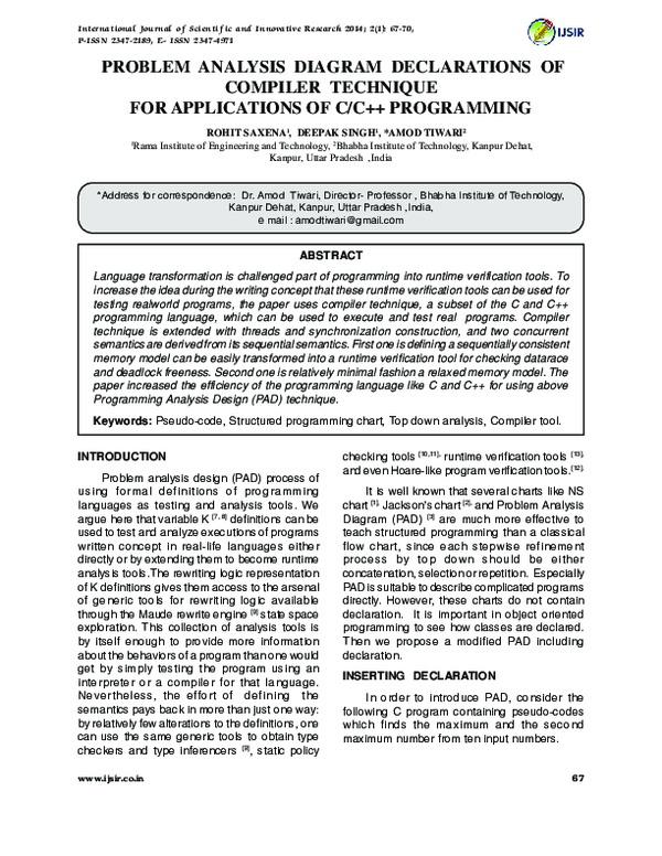 (PDF) Problem Analysis Diagram Declarations of Compiler Technique for Applications of C/C++ ...
