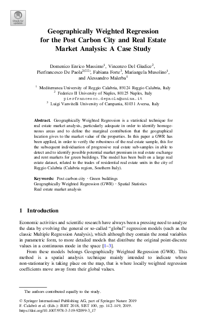 (PDF) Geographically Weighted Regression for the Post Carbon City and Real Estate Market ...