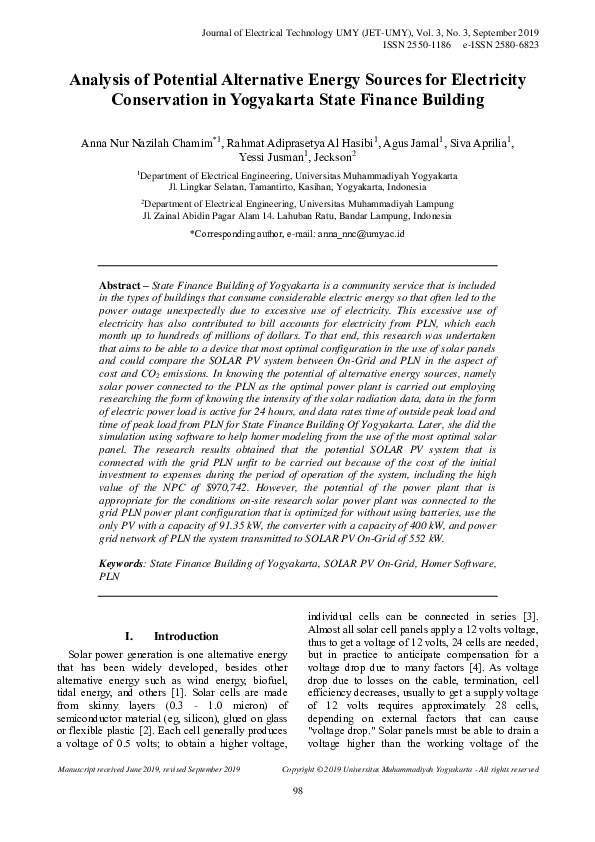 (PDF) Analysis of Potential Alternative Energy Sources for Electricity ...