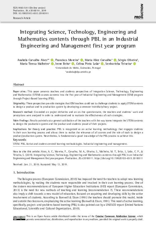 (PDF) Integrating Science, Technology, Engineering, and Mathematics