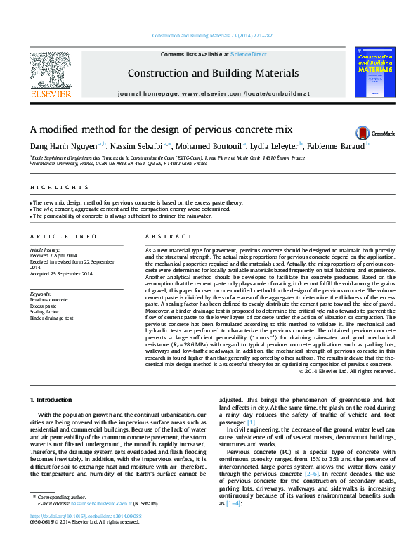 (PDF) A modified method for the design of pervious concrete mix