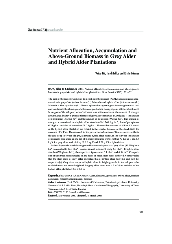 (PDF) Nutrient allocation, accumulation and above-ground biomass in ...