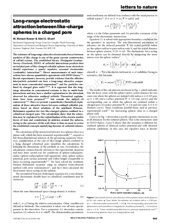 (PDF) Long-range electrostatic attraction between like-charge spheres ...