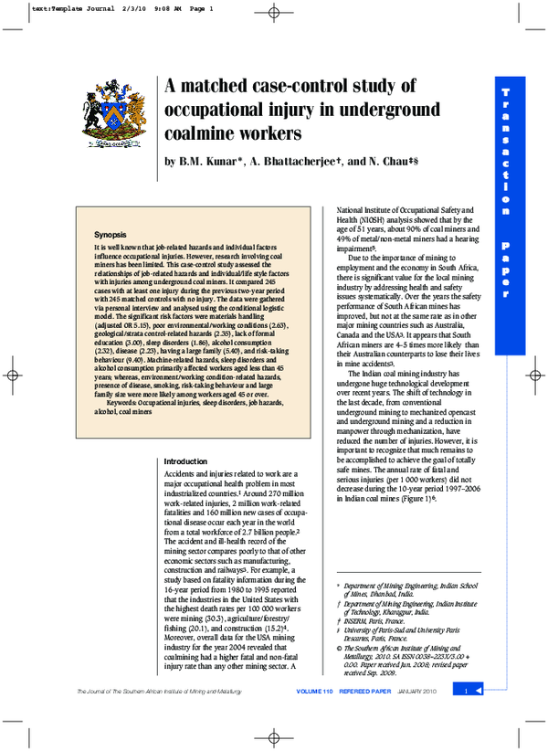 (PDF) A matched case-control study of occupational injury in ...