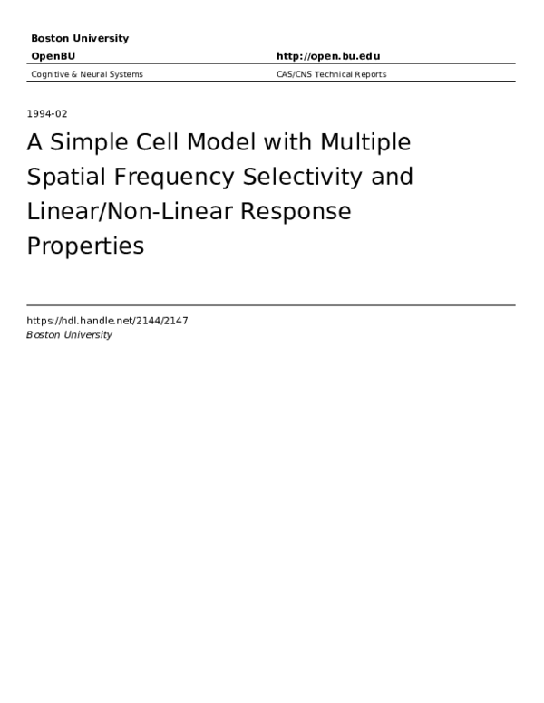 (PDF) A simple cell model with multiple spatial frequency selectivity ...