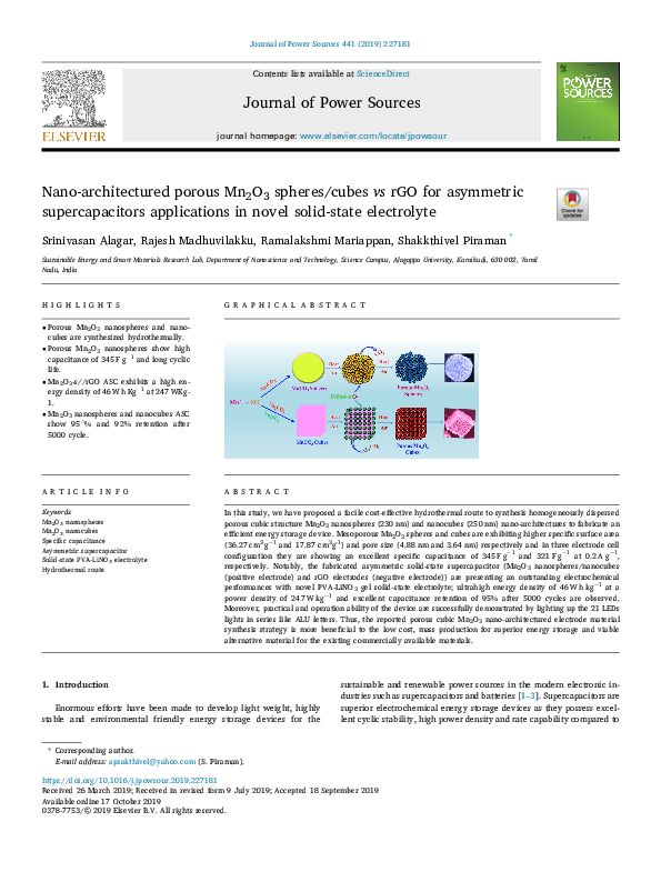 (PDF) Nano-architectured porous Mn2O3 spheres/cubes vs rGO for ...
