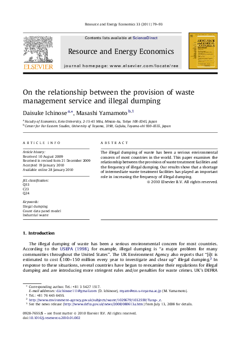 (PDF) On the relationship between the provision of waste management ...