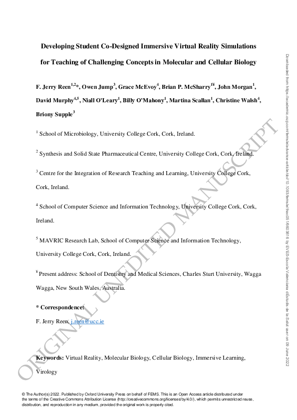 (PDF) Immersive VR to Teach Molecular Biology Concepts