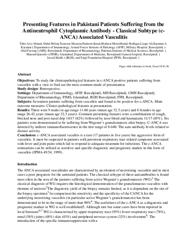(PDF) Presenting features in Pakistani patients suffering from the ...