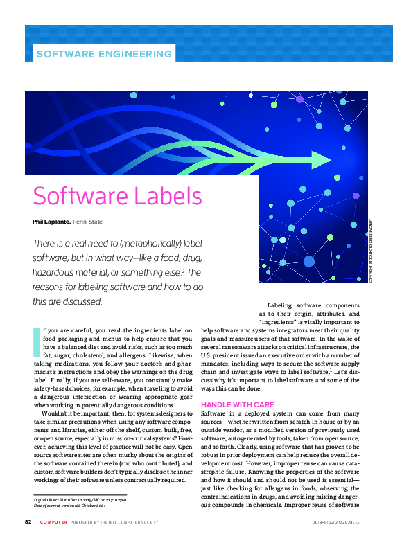 (PDF) Software Labels