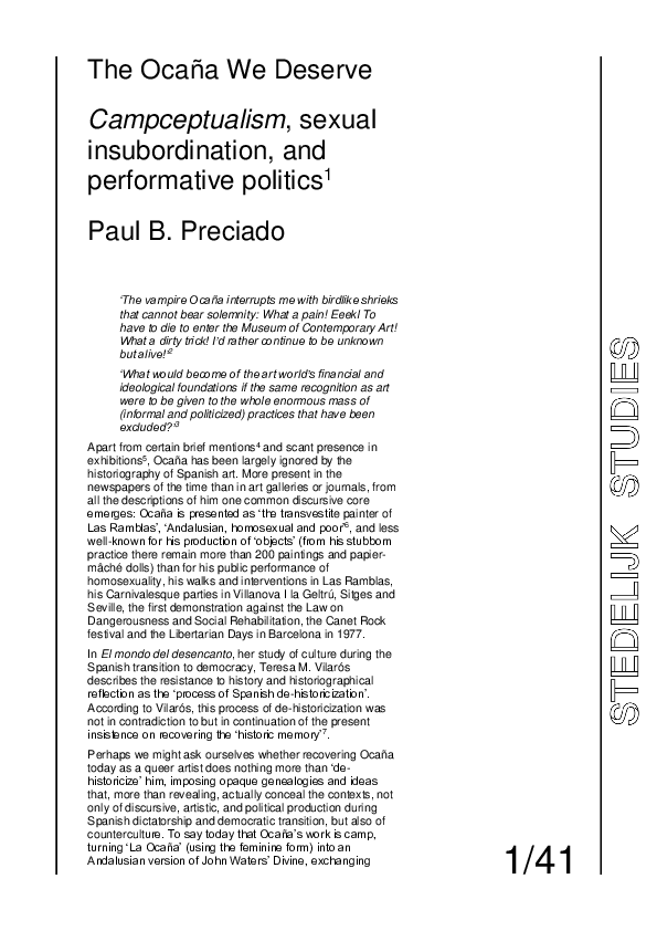 (PDF) The Ocaña We Deserve Campceptualism, sexual insubordination, and ...