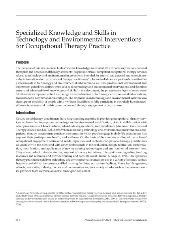 (PDF) Specialized Knowledge and Skills in Technology and Environmental ...