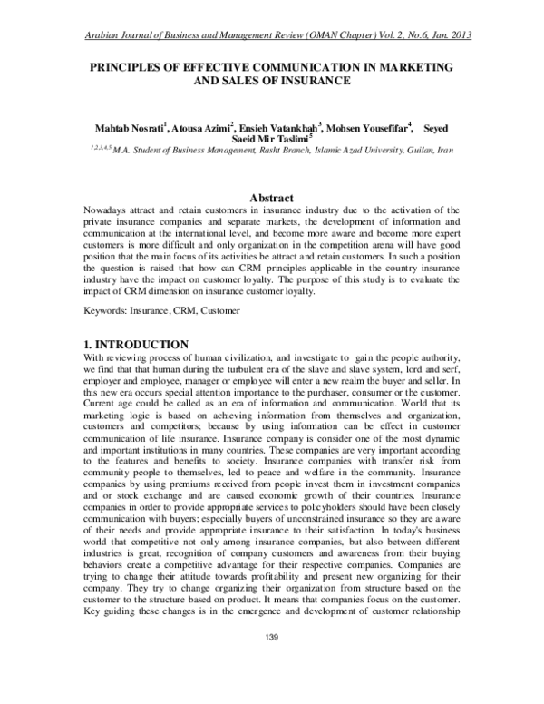 (PDF) Principles of Effective Communication in Marketing and Sales of ...