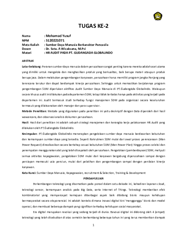 (PDF) TUGAS KE-2 | mohamad yusuf - Academia.edu