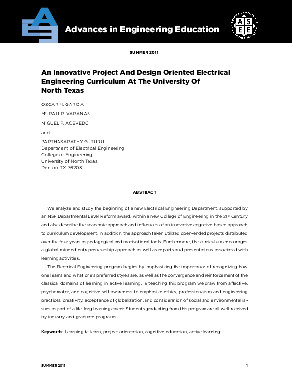 (PDF) An Innovative Project And Design Oriented Electrical Engineering ...