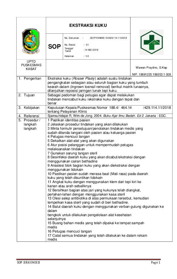 (PDF) Sop tindakan ekstraksi kuku