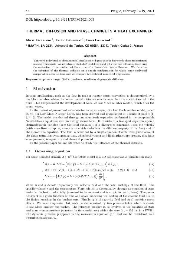 (PDF) Thermal Diffusion and Phase Change in a Heat Exchanger