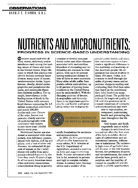 (PDF) Nutrients and micronutrients: progress in science-based understanding