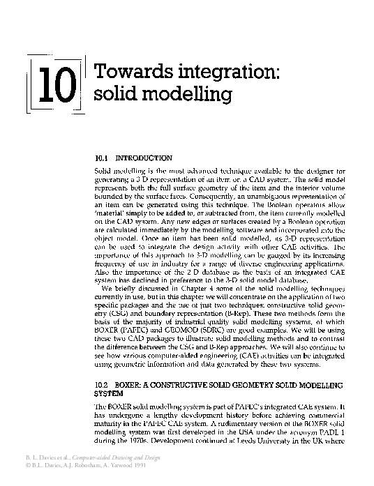 (PDF) Towards integration: solid modelling