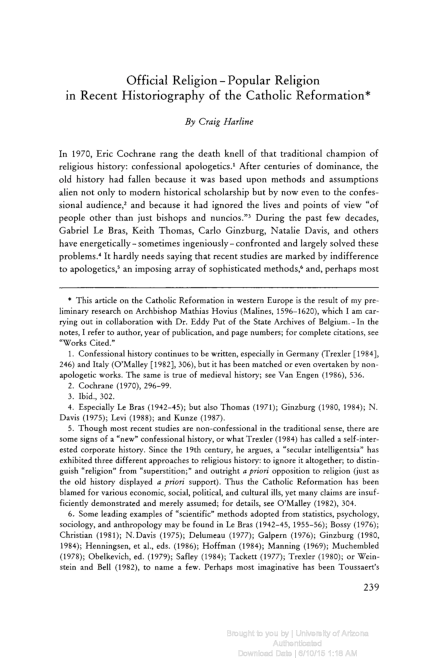 (PDF) Official Religion - Popular Religion in Recent Historiography of ...